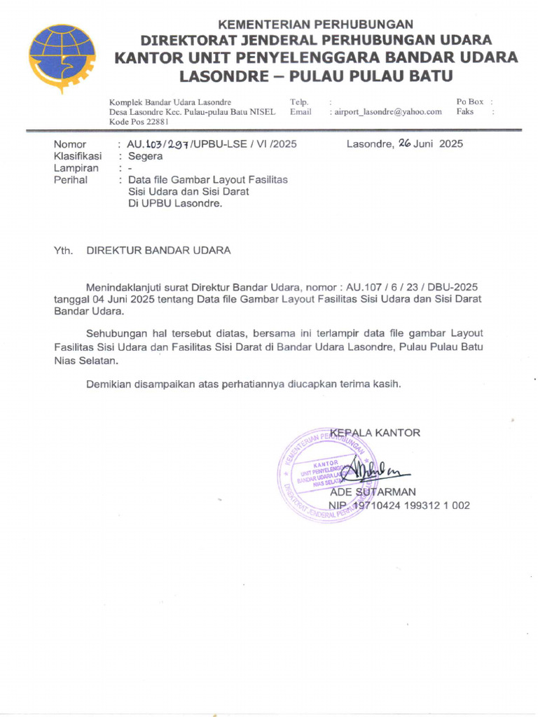 Layout Bandara Lasondre20250626 - 09043060 | PDF