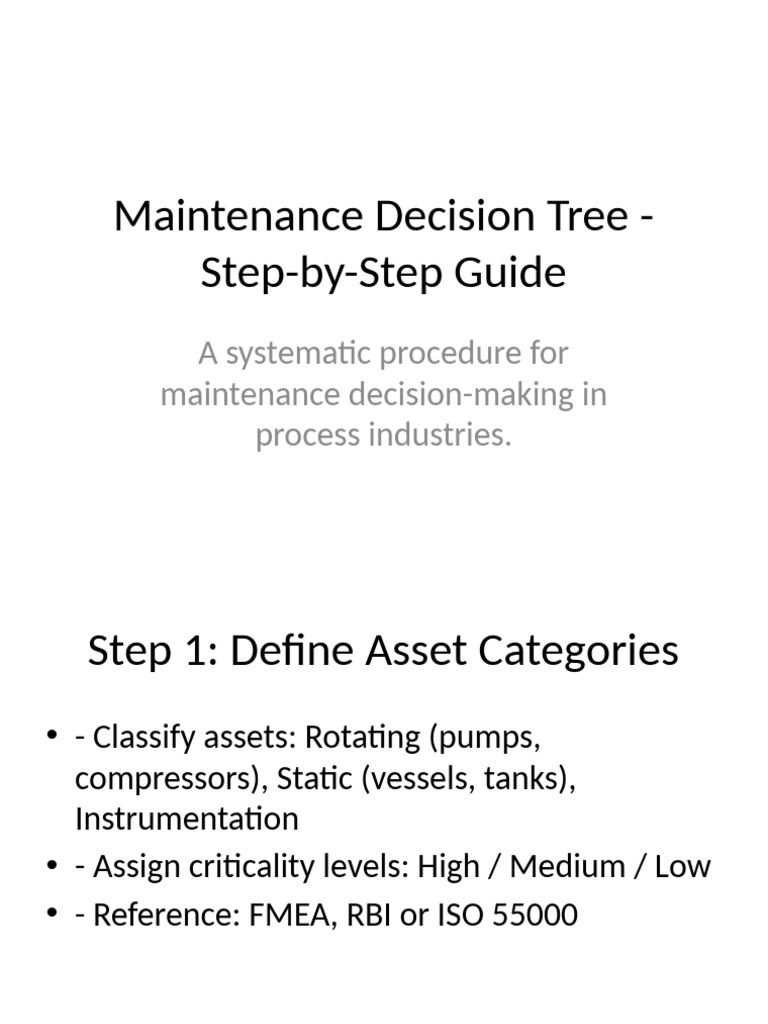 Maintenance Decision Tree Guide | PDF