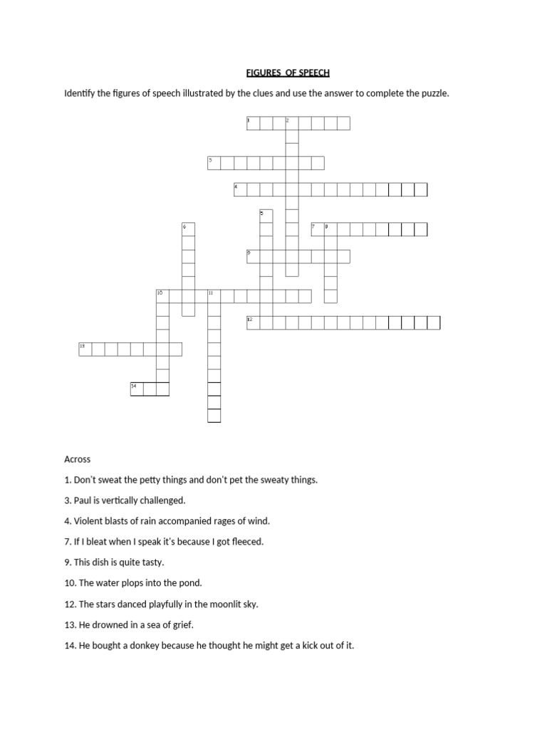 Figures of Speech Puzzle | PDF