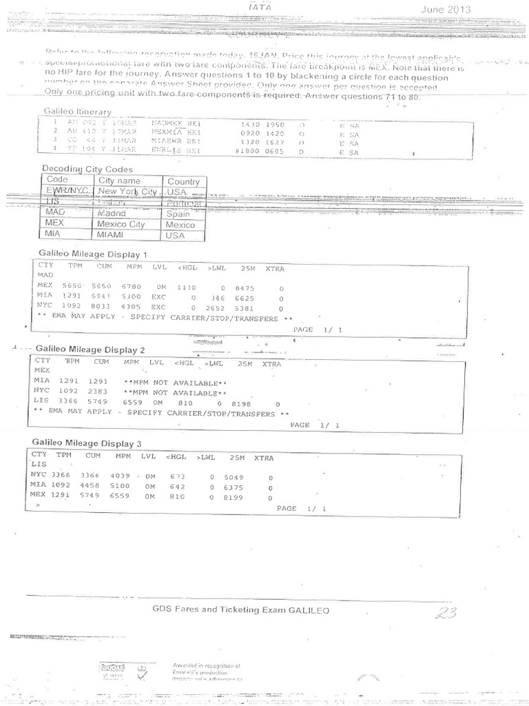 Open Jaw Special Fare IATA Fare Construction Procedure | PDF