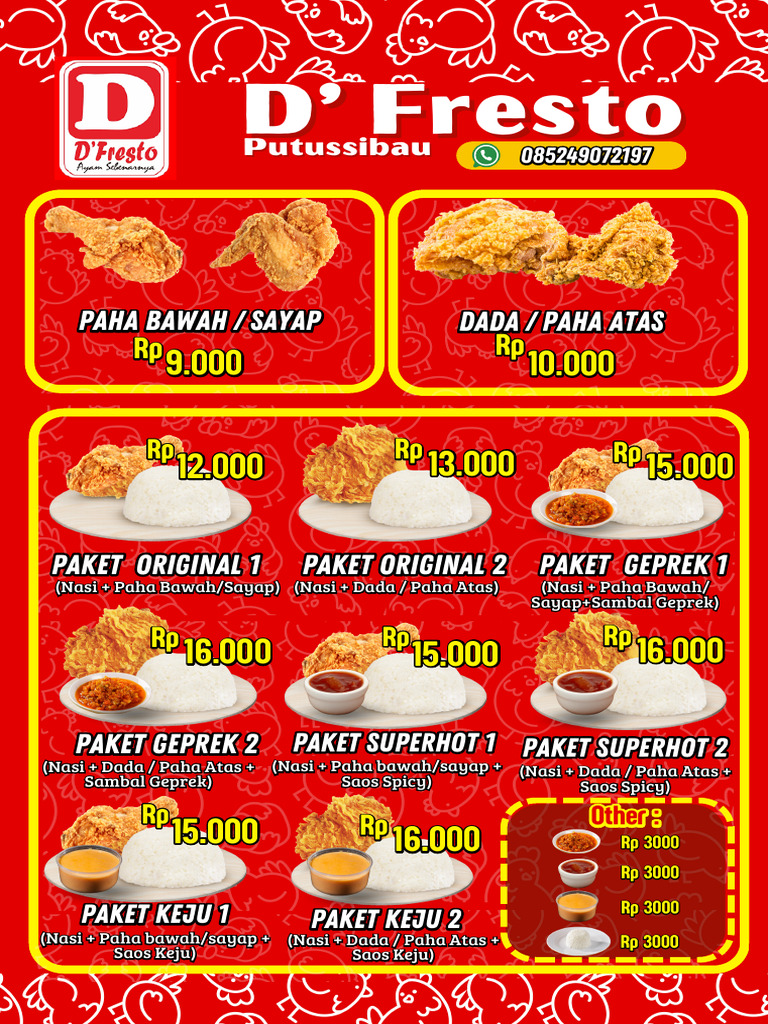 Menu Paket D'Fresto Ayam dan Harga | PDF