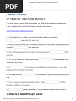 Cambridge C1 Advanced Exam (CAE) - Open Cloze Exercise 1 | PDF