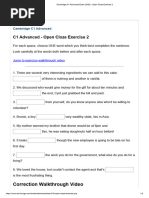 CAE C1 Open Cloze Exercise Guide | PDF