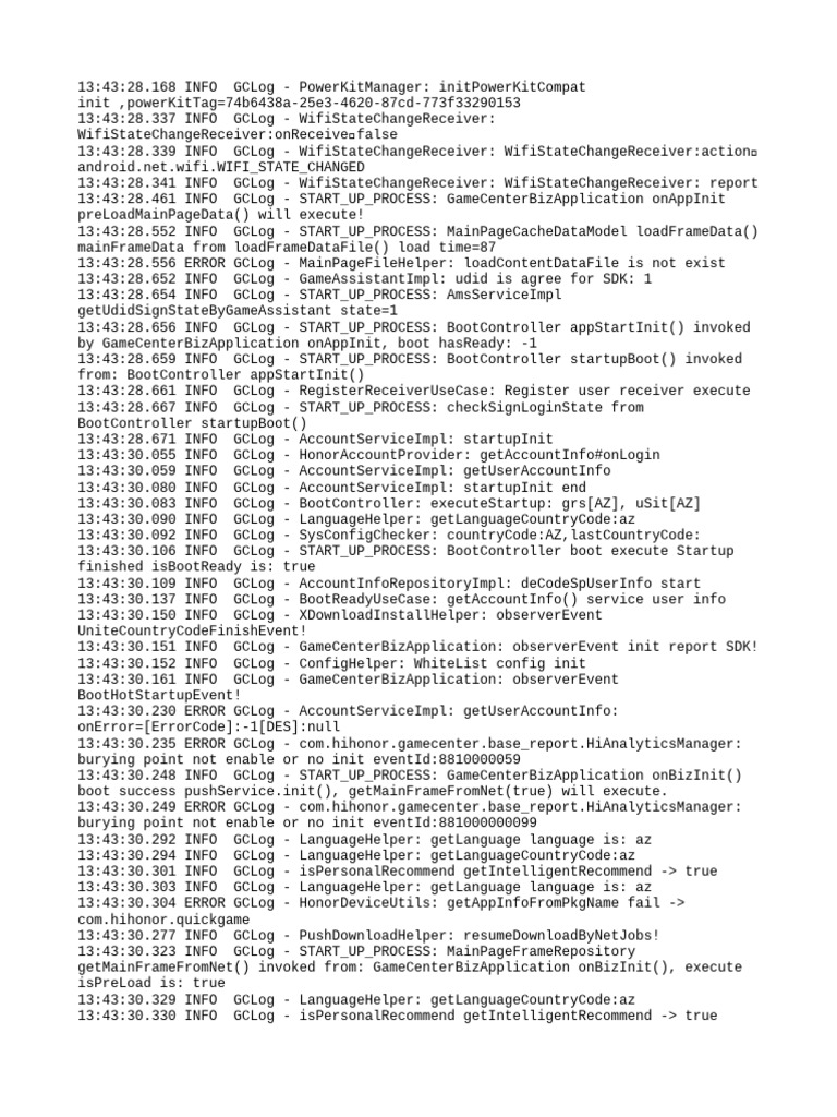 GameCenter Initialization Log Analysis | PDF | Information Technology ...