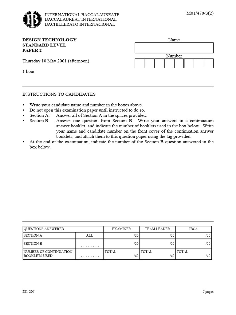 IB Design Technology Exam Paper 2001 | PDF | Amplifier | Operational ...