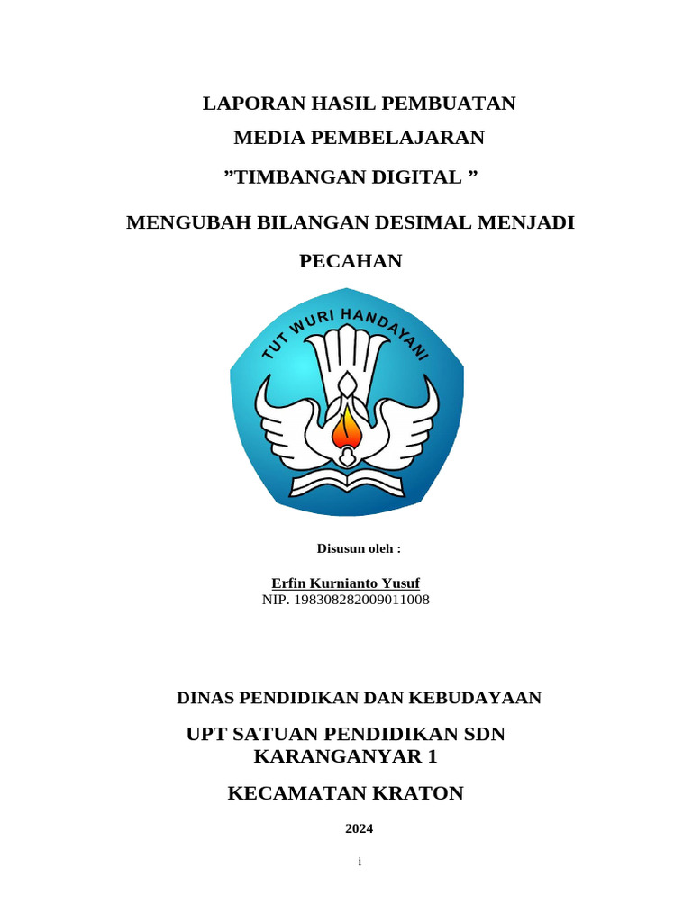 Laporan Hasil Pembuatan Media Pembelajaran Kantong Doraemon - Erfin | PDF