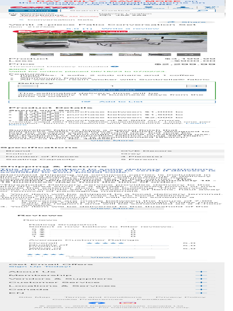 Venti 4-Piece Patio Conversation Set Costco | PDF | Costco | Business
