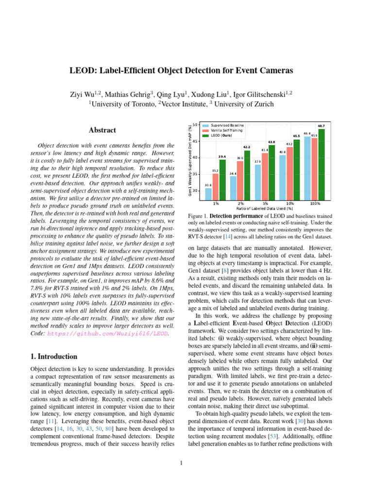 LEOD - Label-Efficient Object Detection For Event Cameras | PDF