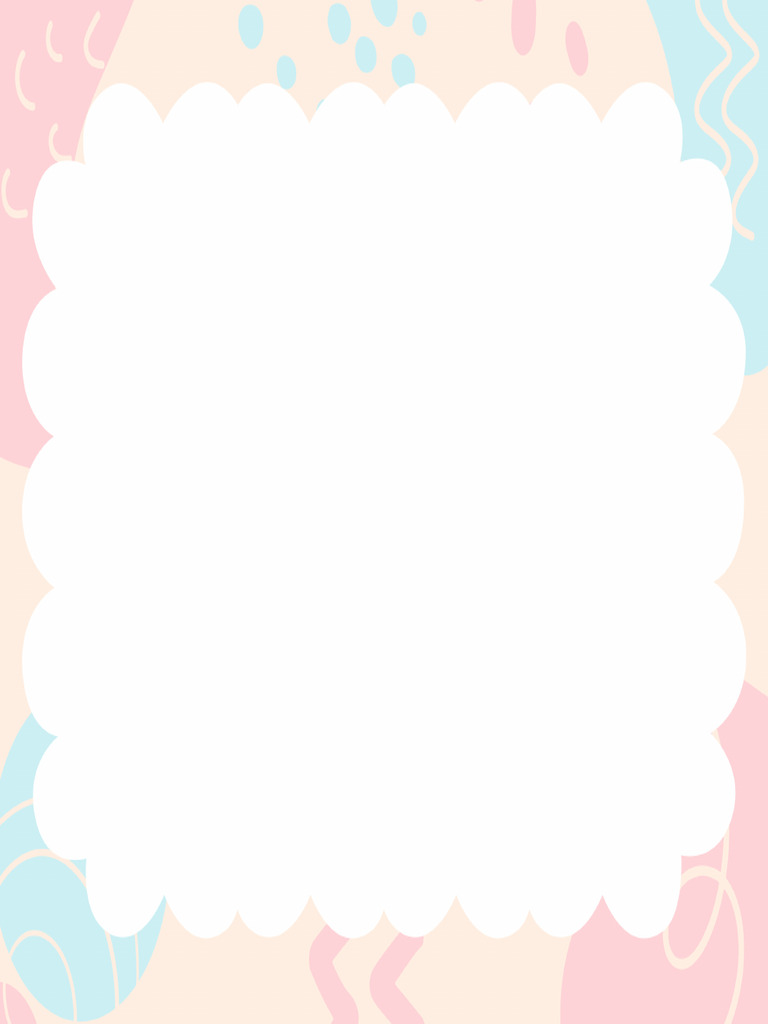 Blue Pink Pastel Cute A4 Document Page Border | PDF