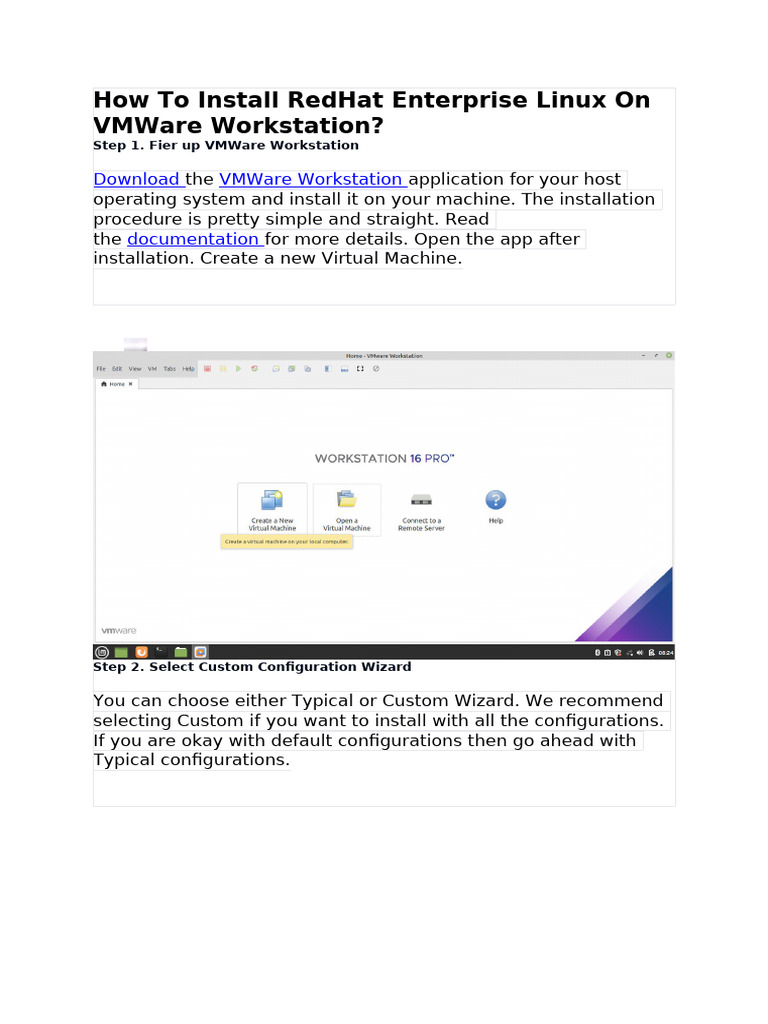 Vmware Create and Linux Installation Procidure | PDF | Operating System | Virtual Machine