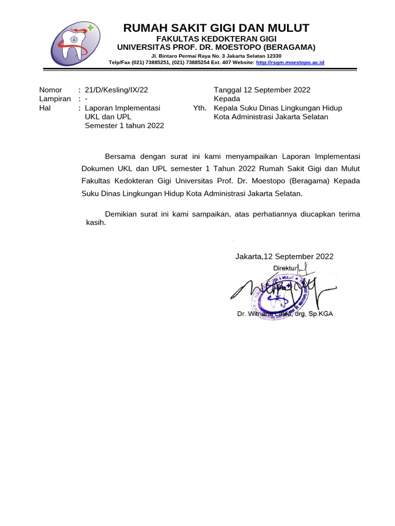 Surat Lampiran Ukl Dan Upl | PDF