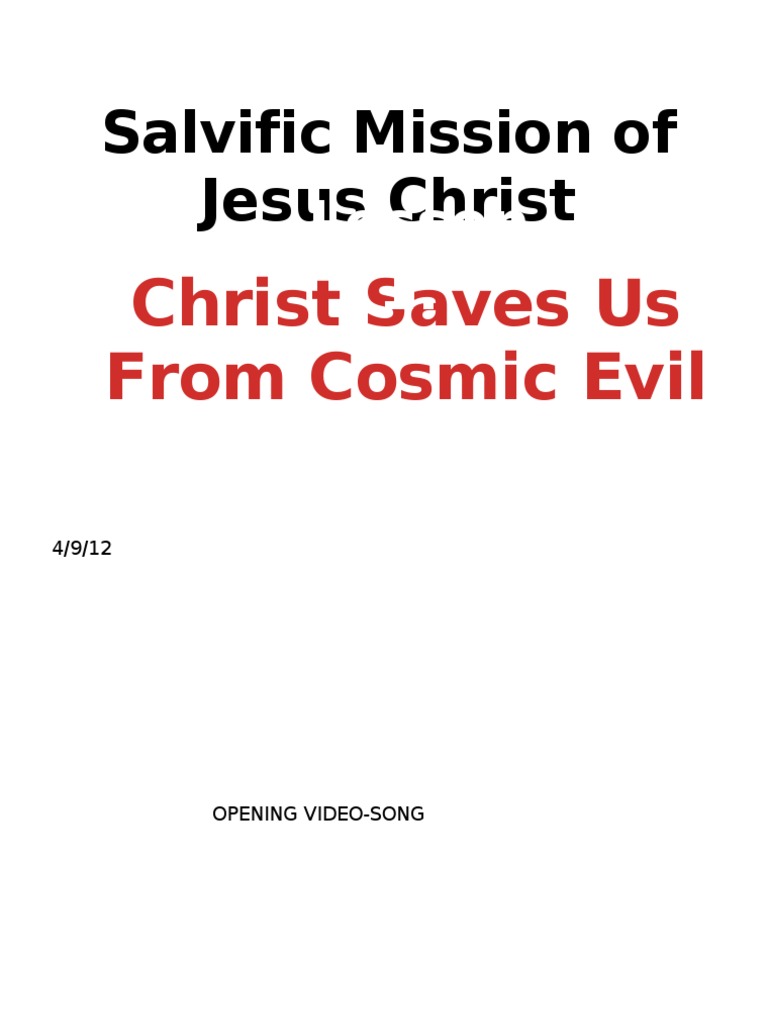 Christ Saves Us From Cosmic Evil: How Baptism Frees Us From Sin and ...