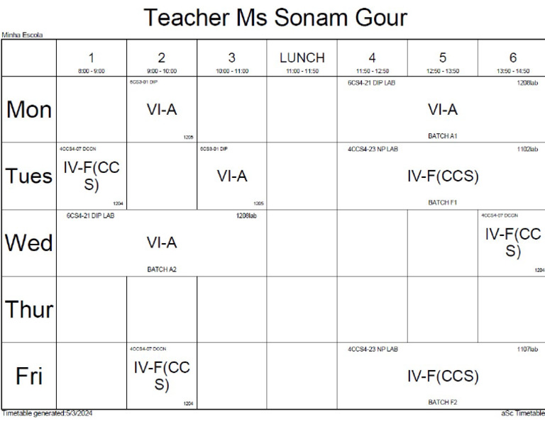 TIme Table | PDF