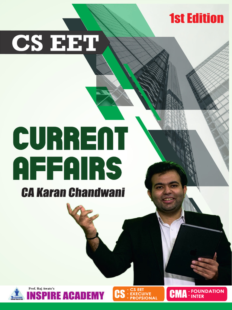 CS EET Current Affairs by CA Karan Chandwani (Main Book) Inspire ...
