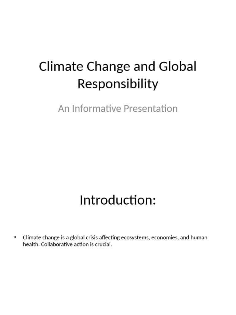 Climate Change and Global Responsibility | PDF