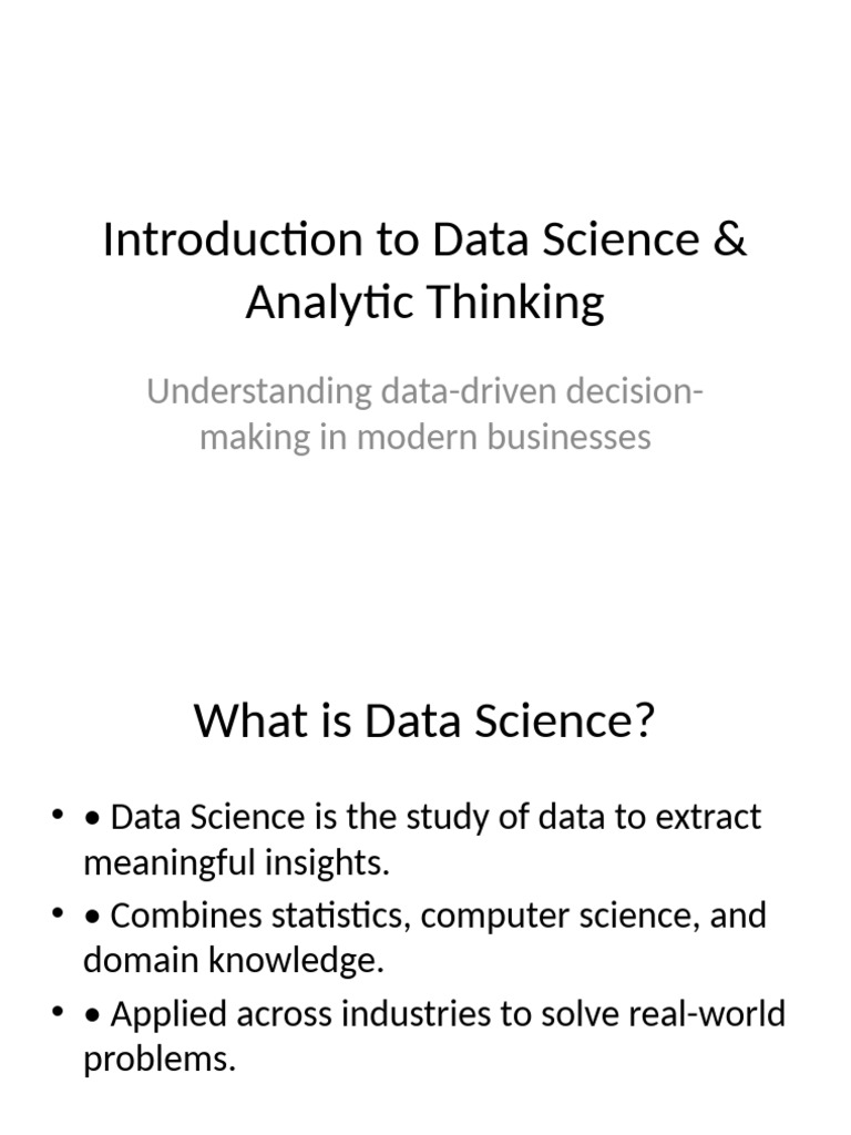 Data Science Introduction | PDF