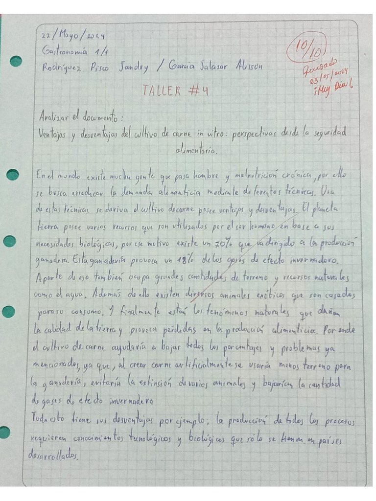 Garcia Alisson - U1 s3 Tarea 1 Carne in Vitro | PDF