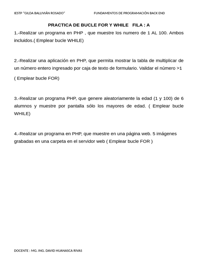 Pract Bucle en PHP Gilda Fpwbe 24-06-25 A | PDF