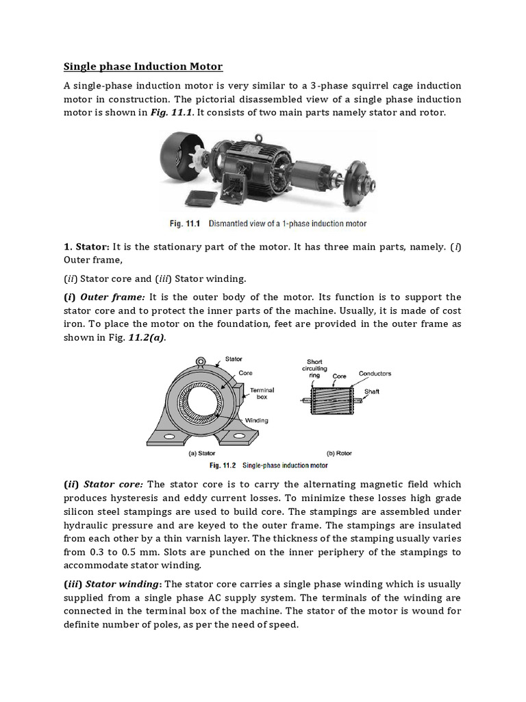 Unit-5 Single Phase Motor | PDF | Electric Motor | Magnetism