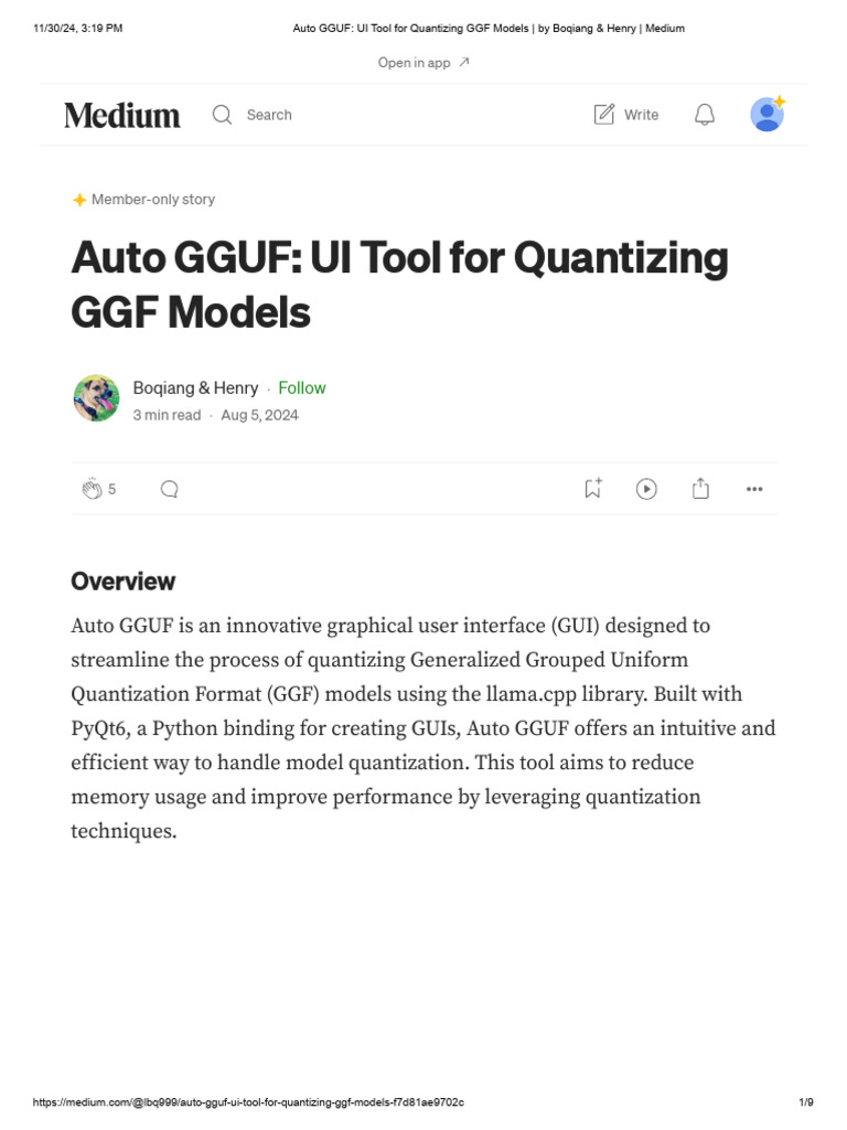 Auto GGUF - UI Tool For Quantizing GGF Models | PDF | User Interface | Computer Science