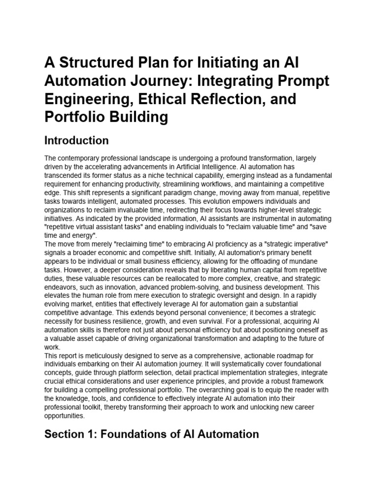 AI Automation: A Strategic Roadmap | PDF | Artificial Intelligence ...