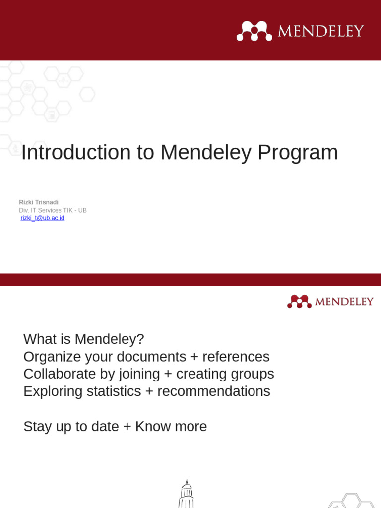 (English) Mendeley Presentation - ID | PDF | Software | System Software