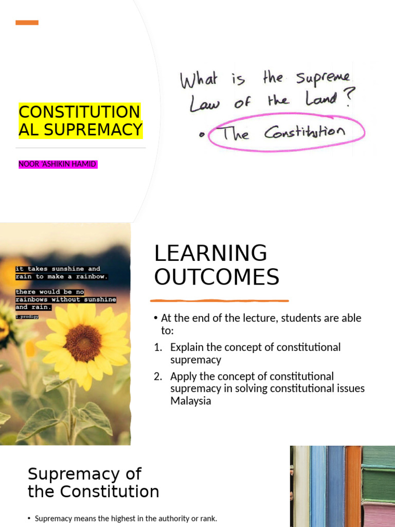 5-Supremacy of The Constitution | PDF | Constitution | Supermajority