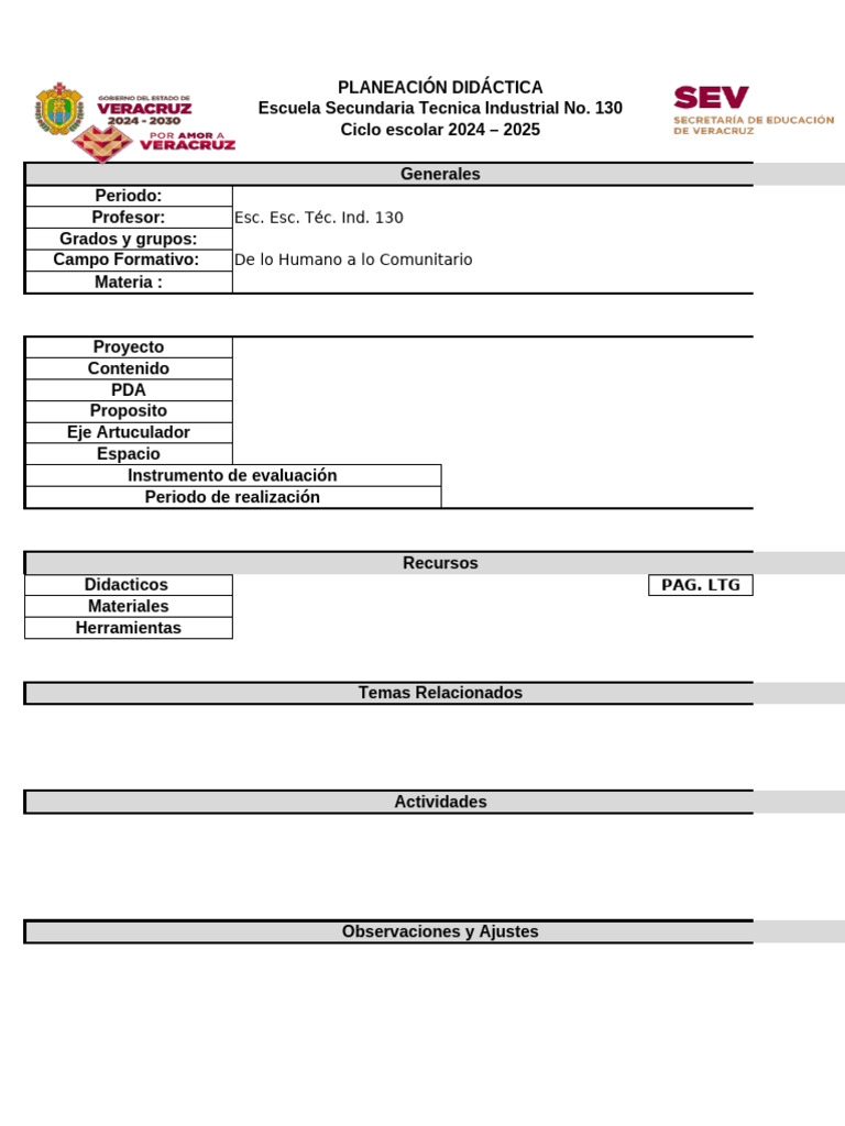Formato de Planacacion Didactica DCE 2 | PDF