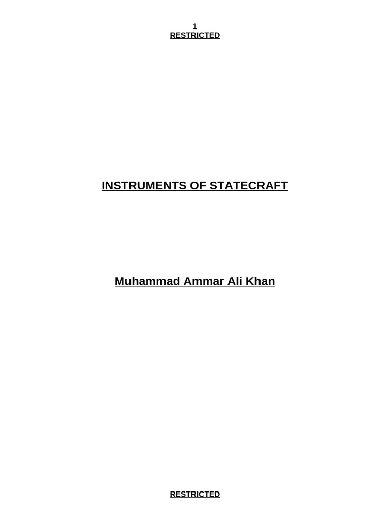 Analyzing Instruments of Statecraft | PDF | State (Polity) | Soft Power