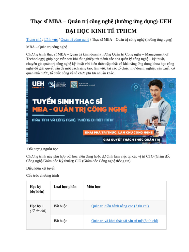 Thac Si Quan Tri Công Nghệ-ueh | PDF