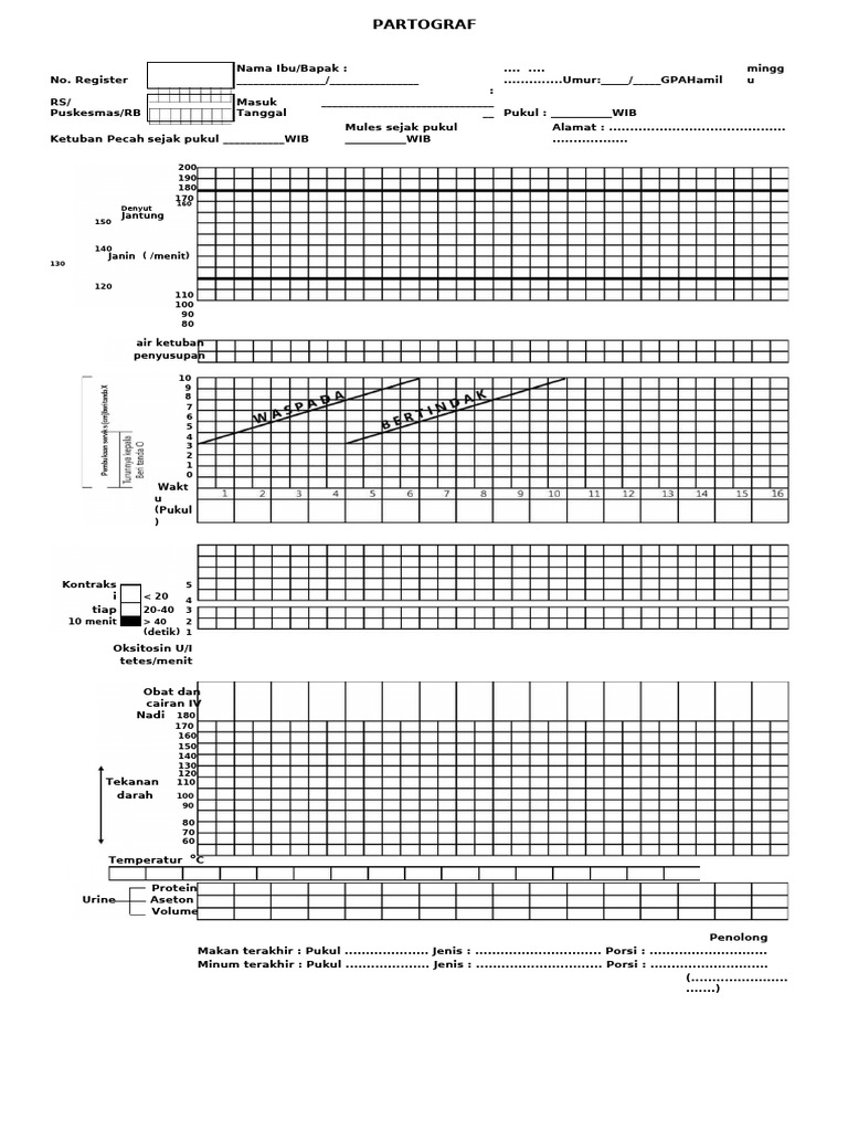 Lembar Partograf Persalinan | PDF