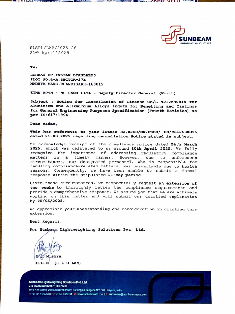 License Cancellation Extension Request | PDF