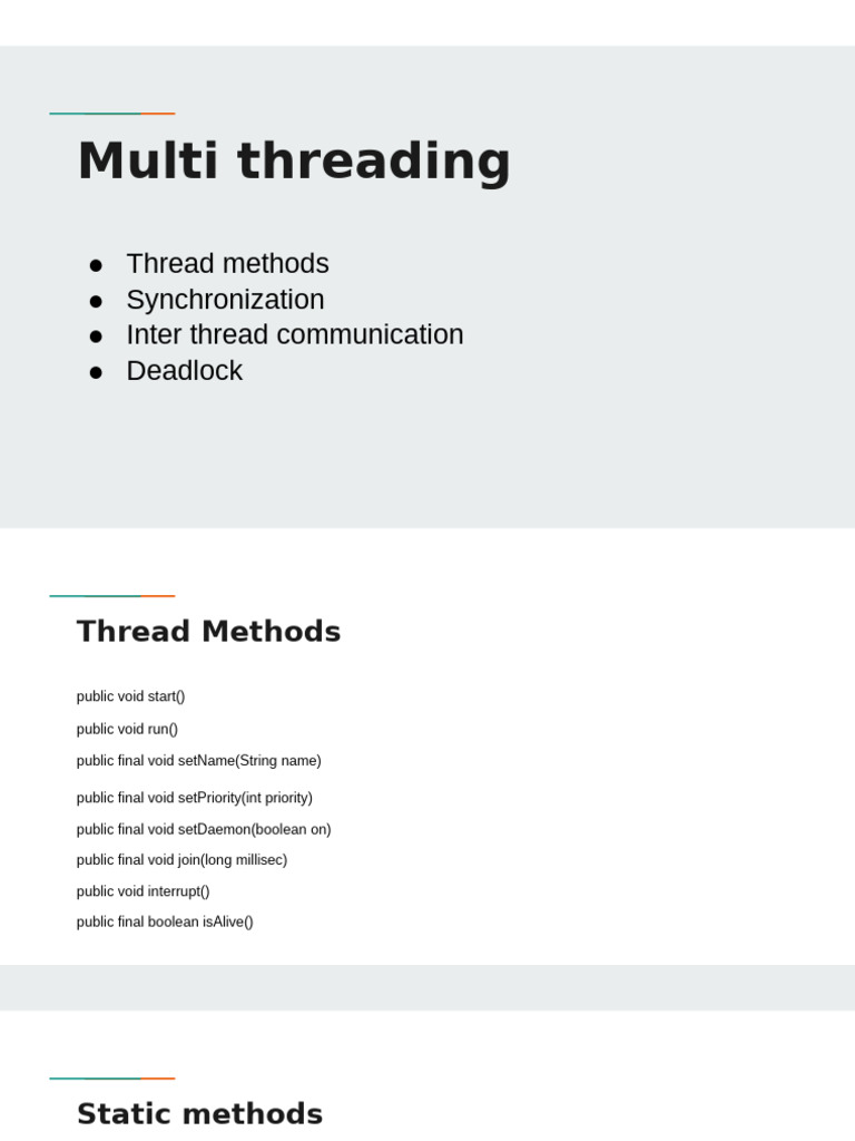 Multi Threading | PDF | Thread (Computing) | Programming Paradigms