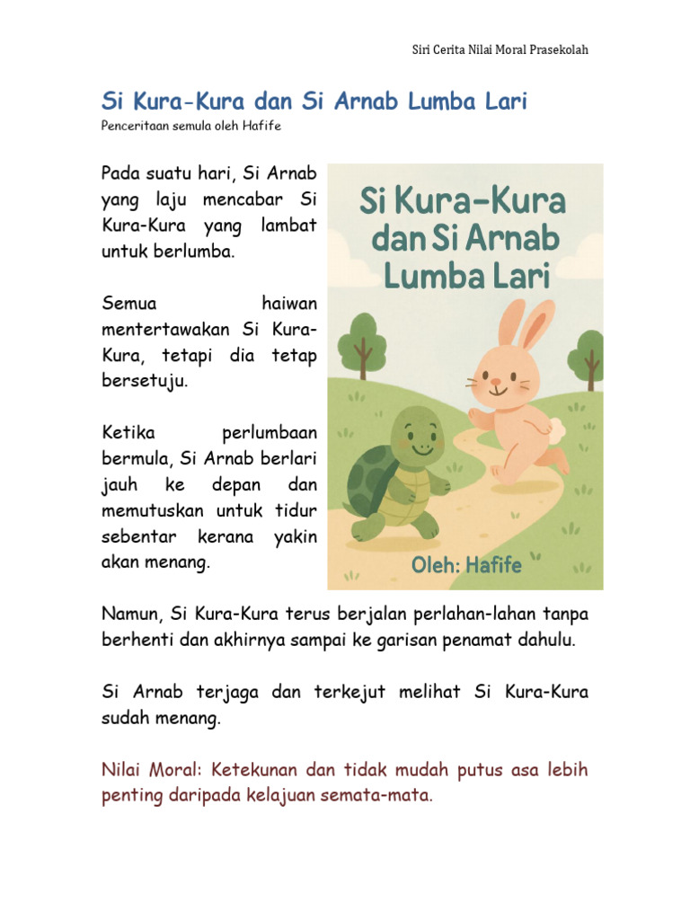 Anekdot 1 Si Kura-Kura Dan Si Arnab Lumba Lari | PDF