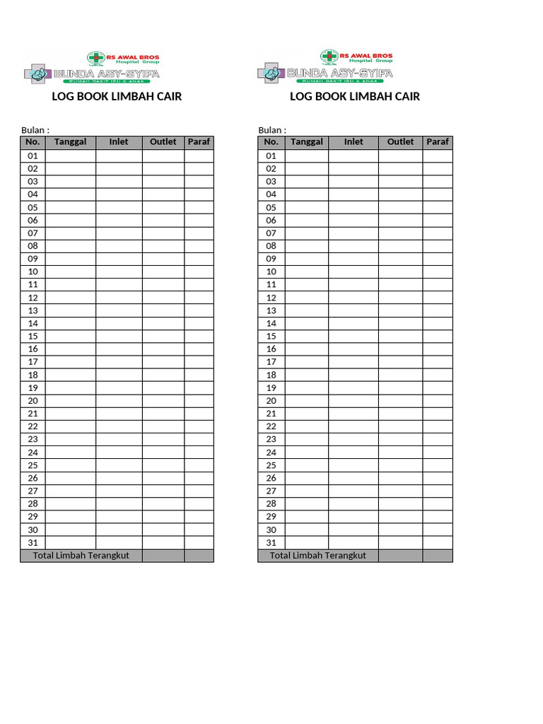 Log BOOK Limbah Cair | PDF