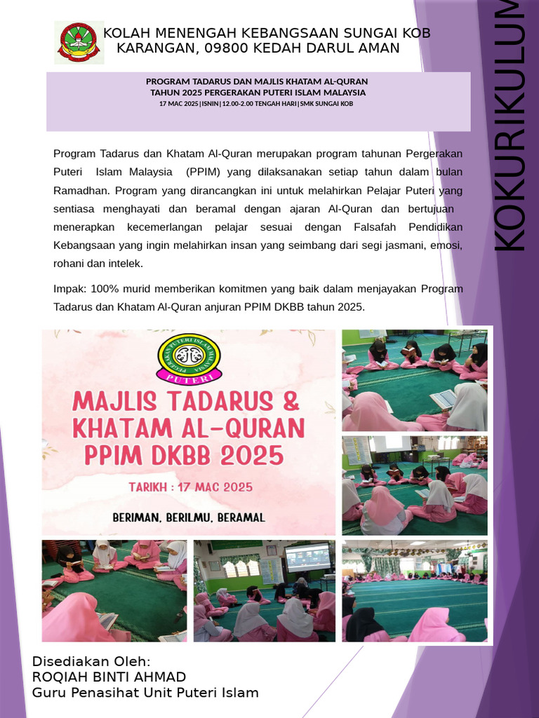 Opr Kosong Kokurikulum | PDF