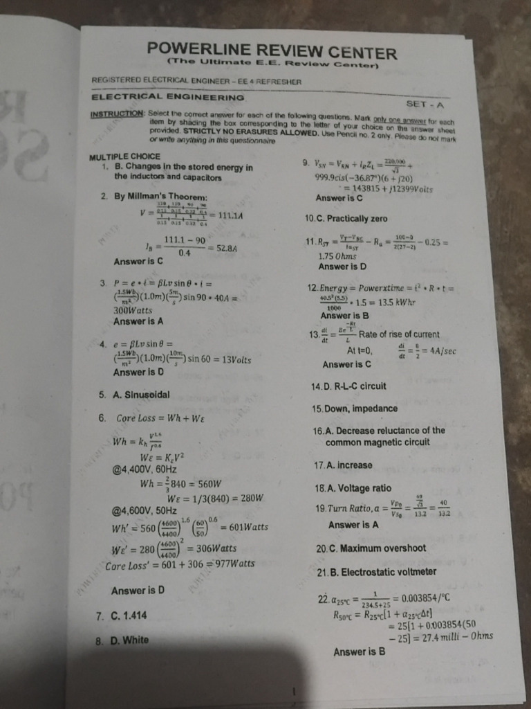 EE Refresher 4 Soln | PDF