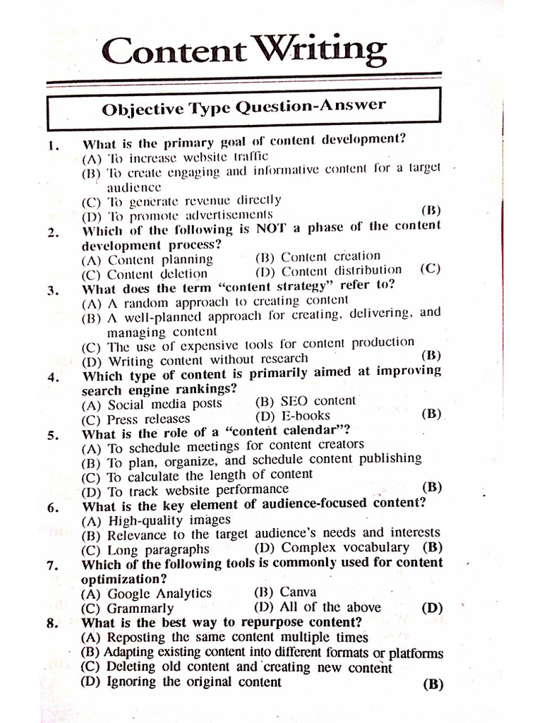 COntent Writing (In English) | PDF
