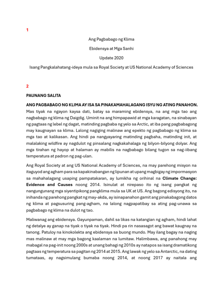 Ang Pagbabago NG Klima | PDF