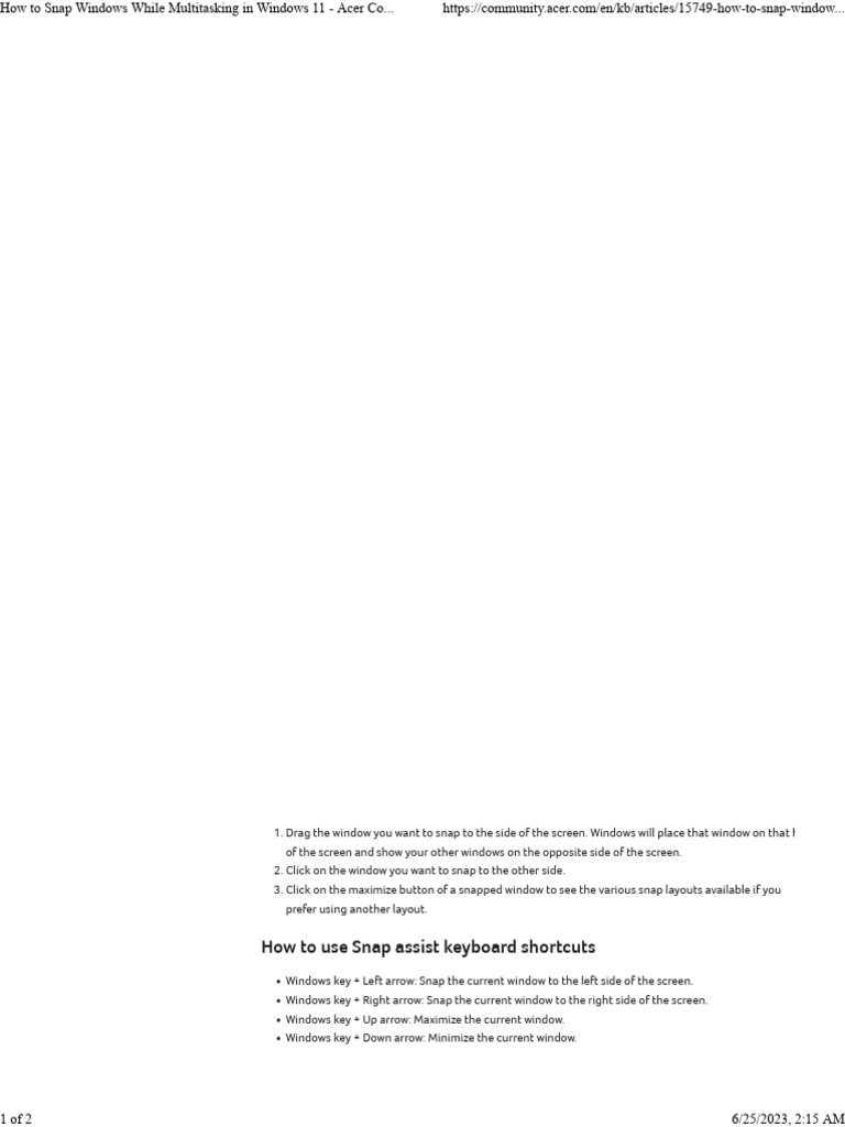 How To Snap Windows While Multitasking in Windows 11 - Acer Community ...