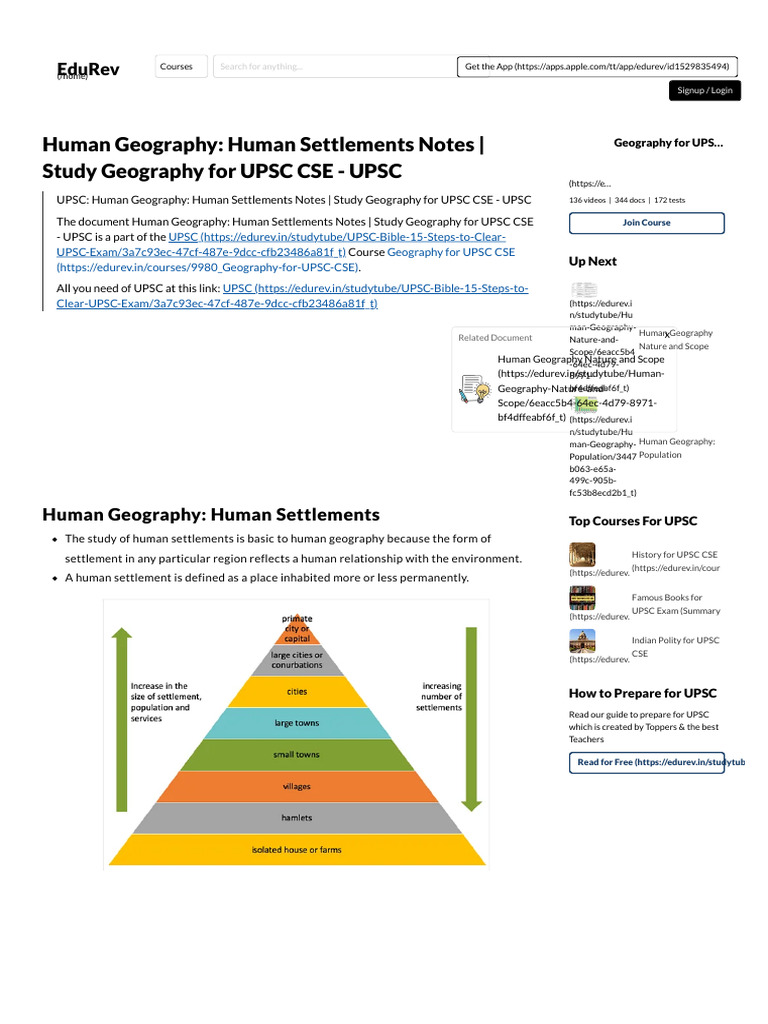 Human Geography Human Settlements Notes Study | PDF | Slum | Developing ...