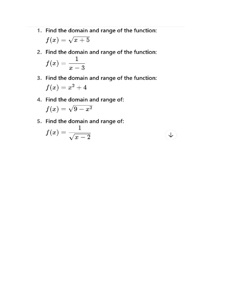 Finding Domain and Range Basic | PDF