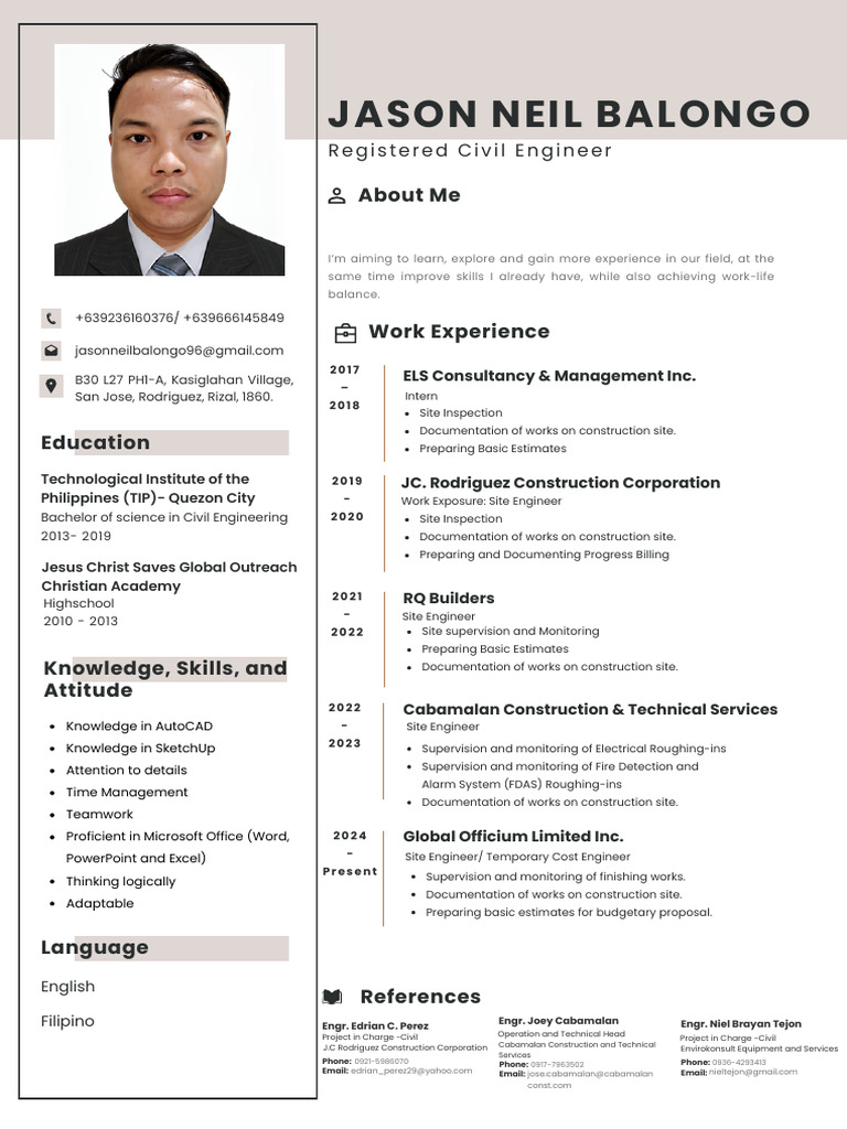 Jason Neil Balongo Resume | PDF