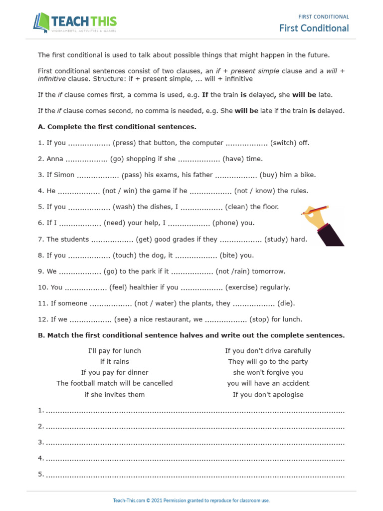First Conditional Worksheet ST | PDF