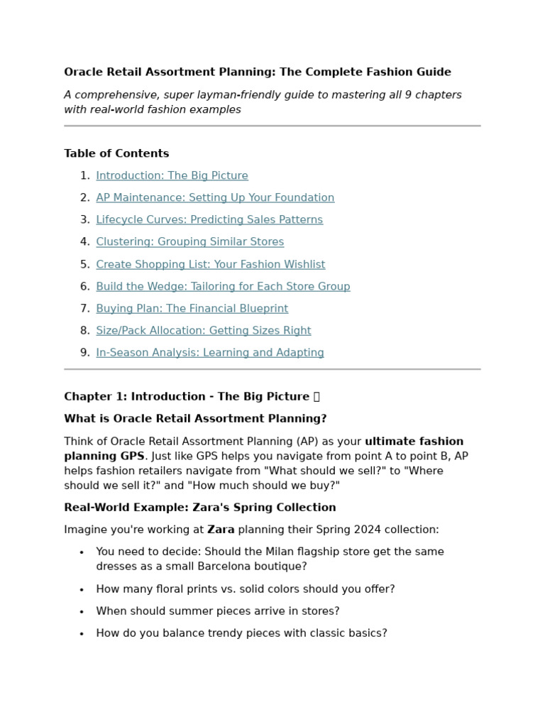 Mastering Oracle Retail Assortment Planning | PDF | Jeans | Inventory