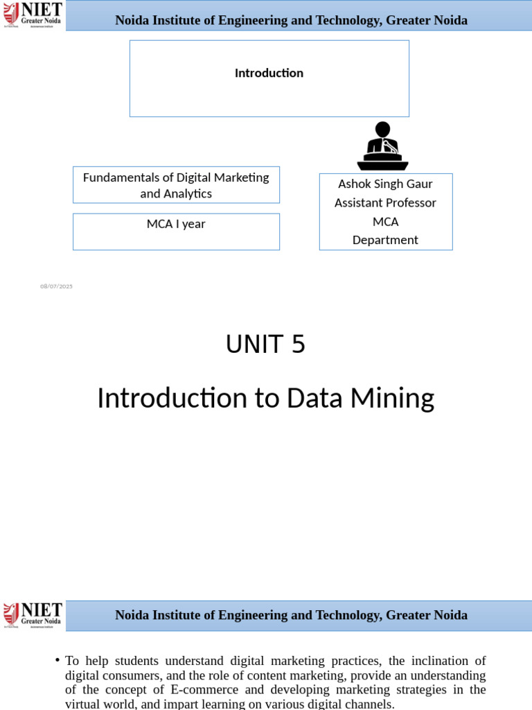 UNIT 5 Introduction To Data Mining-1 | PDF | Data Mining | Databases
