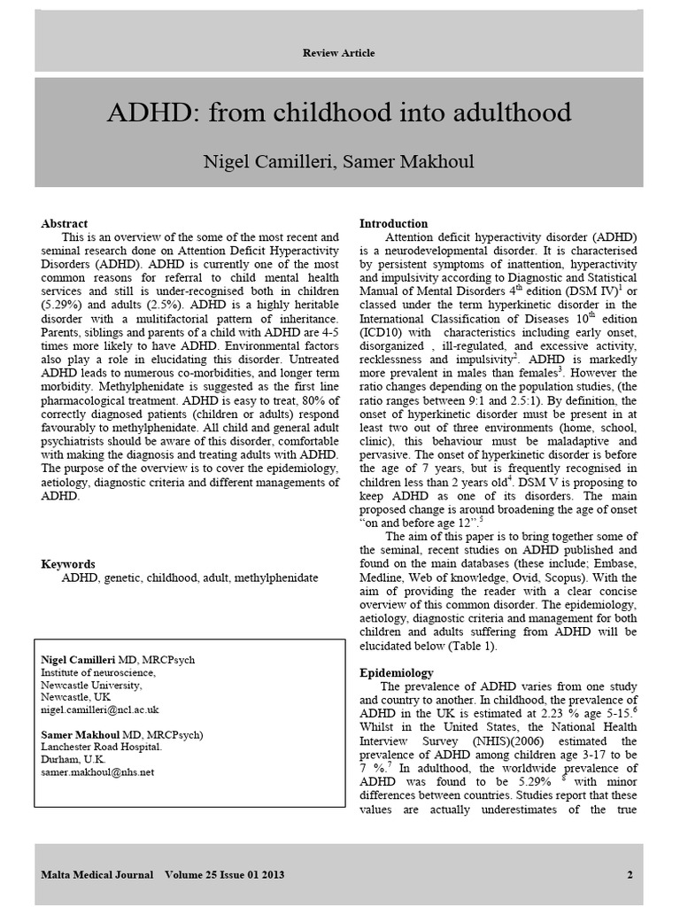 ADHD: Understanding Its Impact Across Ages | PDF | Attention Deficit Hyperactivity Disorder ...