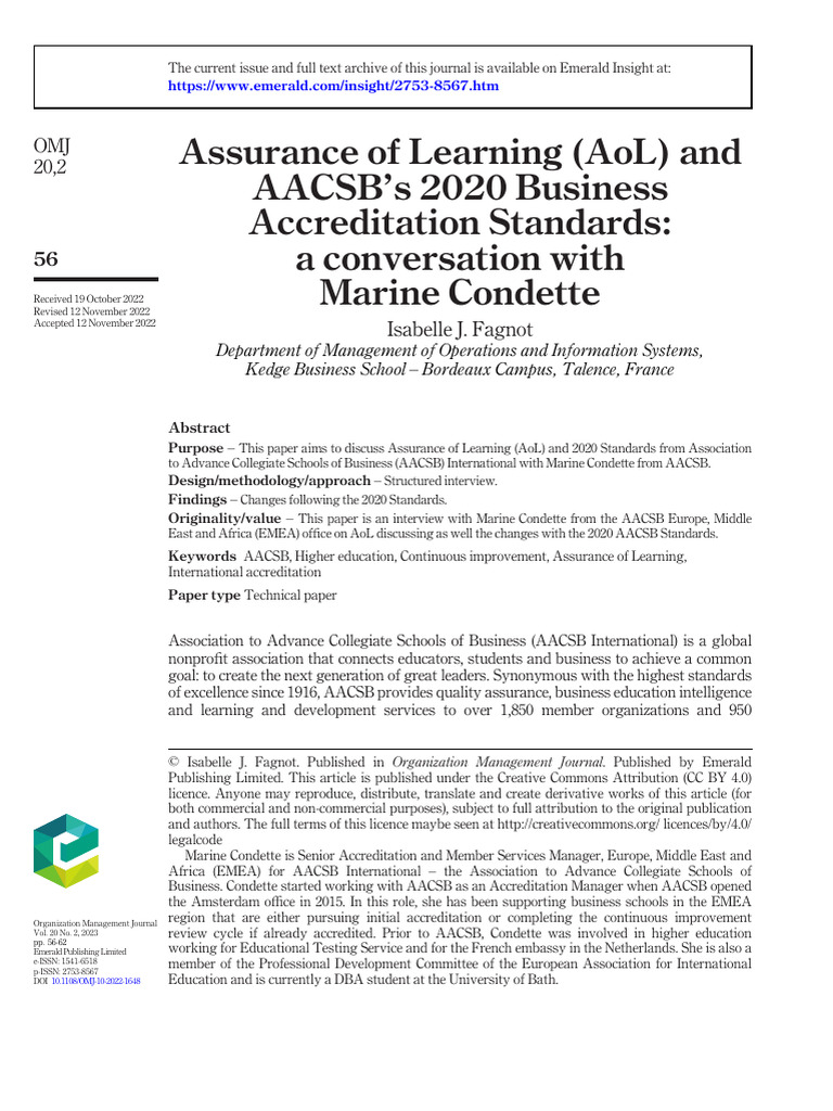 AACSB 2020 Standards and Societal Impact | PDF | Learning | Curriculum