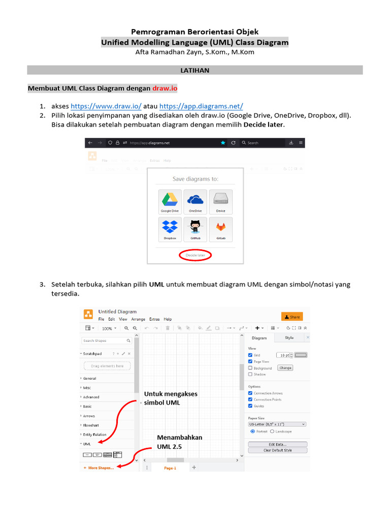 Tutorial UML Class Diagram dengan ArgoUML | PDF