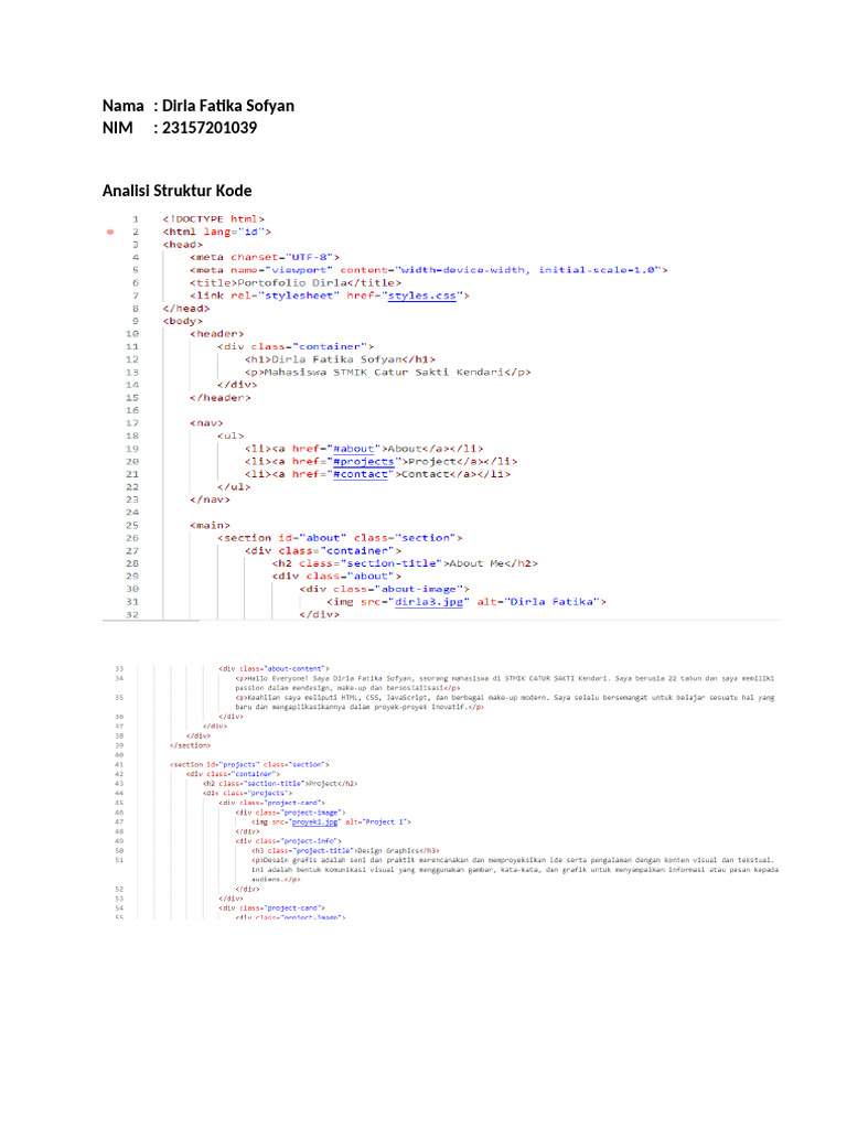 Analisa Struktur Kode | PDF